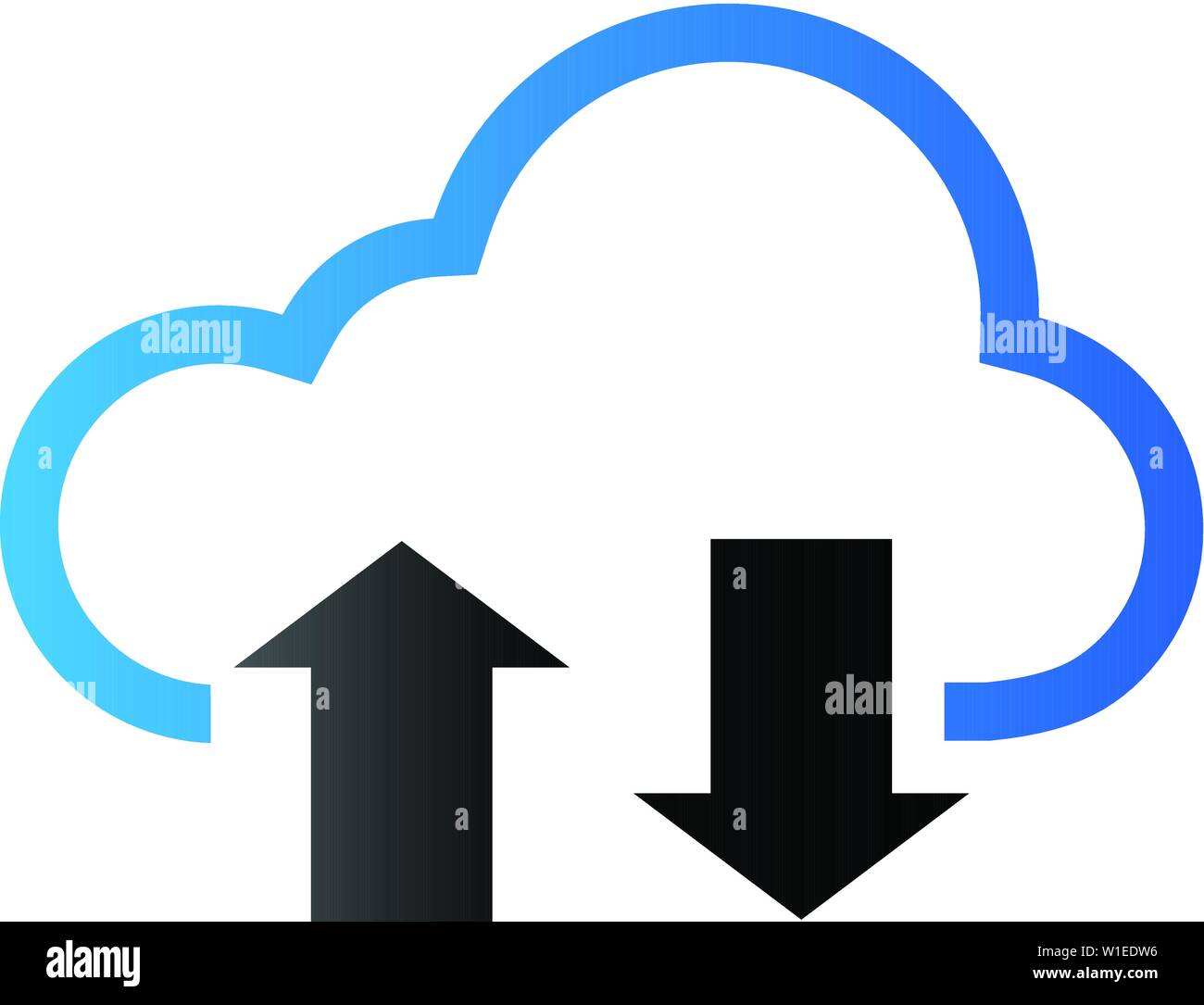 Cloud icon with arrows in duo tone color. Computing data storage Stock ...