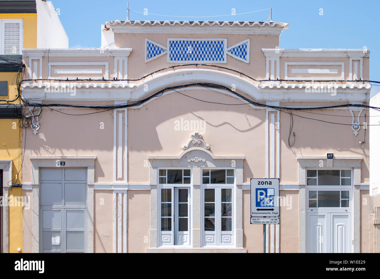 View of the typical beautiful architecture on buildings of portuguese ...
