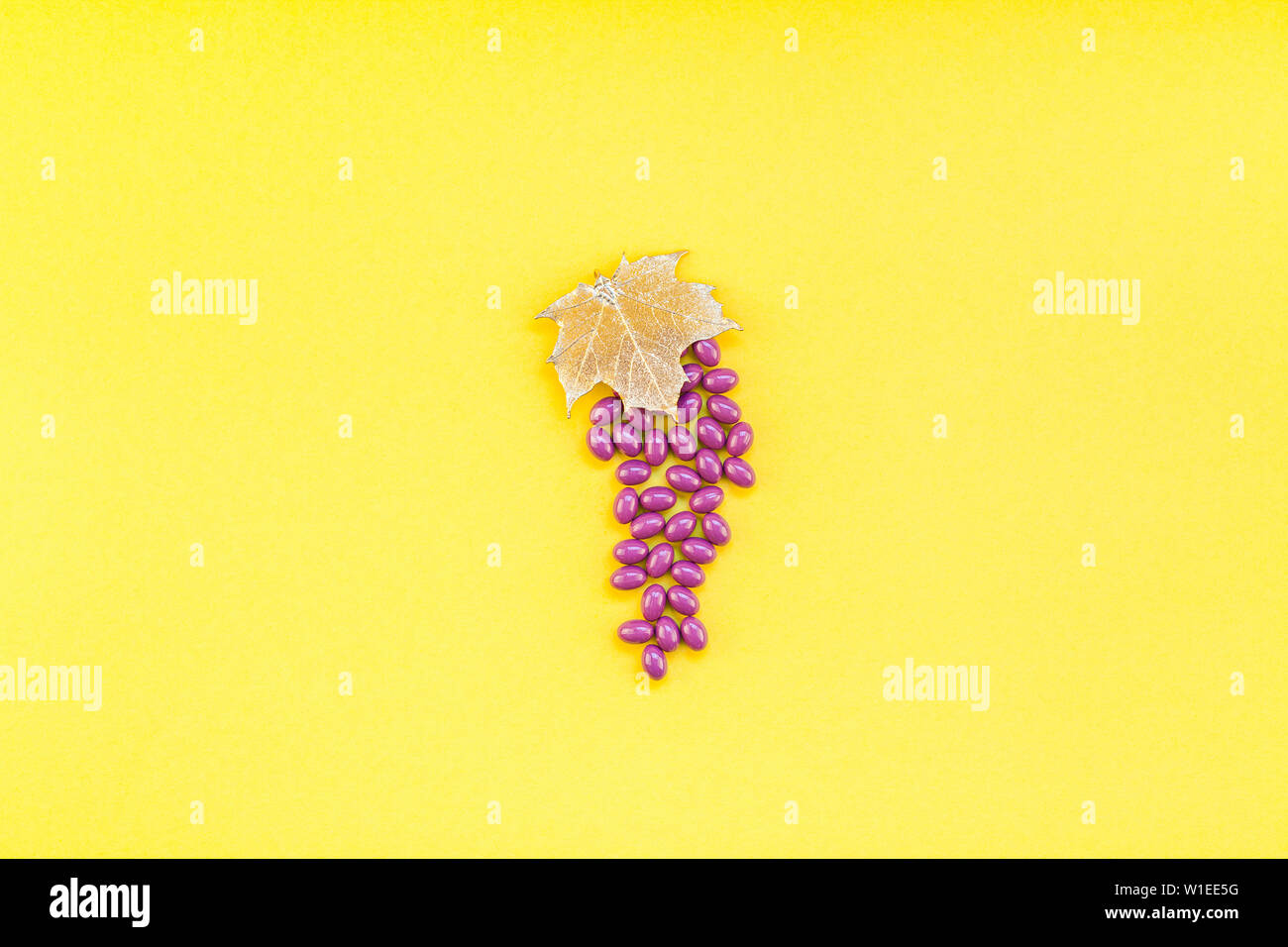 Purple nutritional supplement Grape seed extract pills in bunch of ...