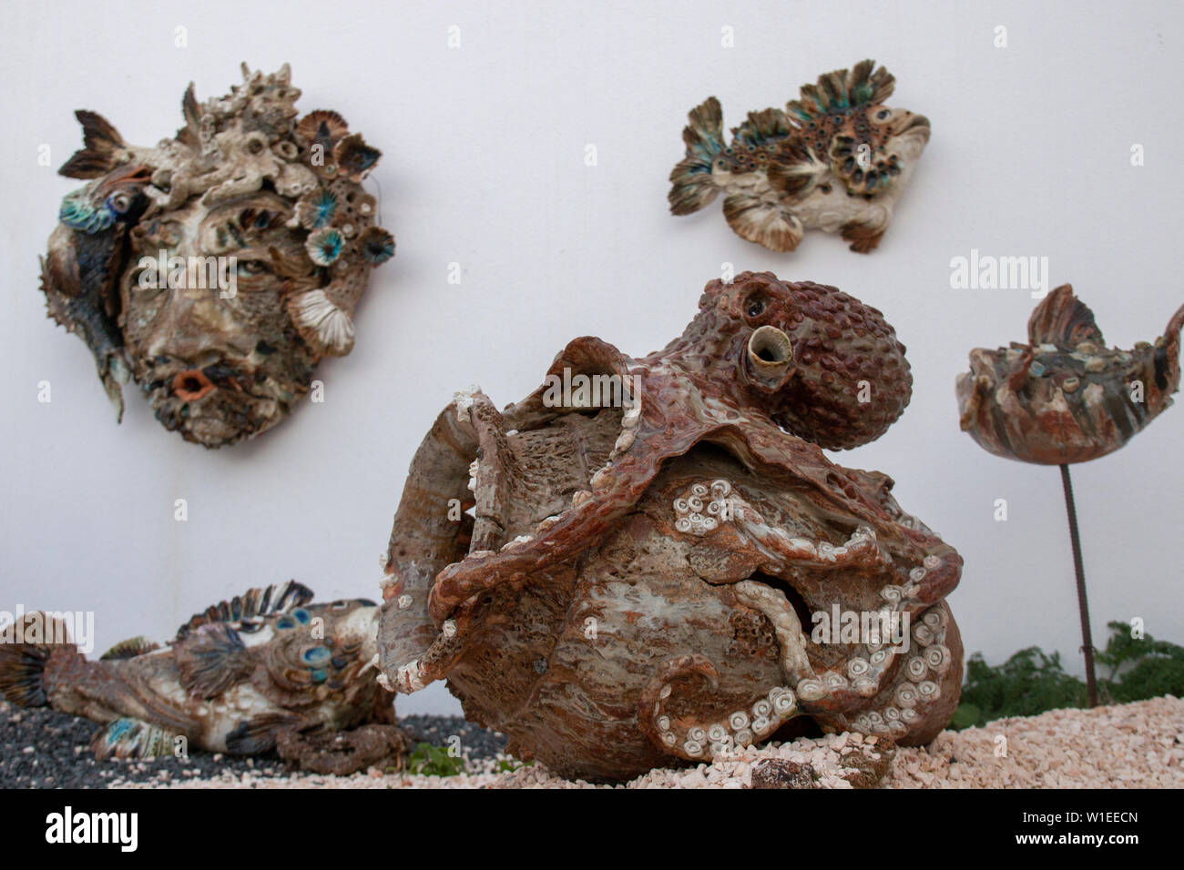 SAGRES, PORTUGAL: 28th of Ootober, 2018 - Sculptures of ocean themed ...