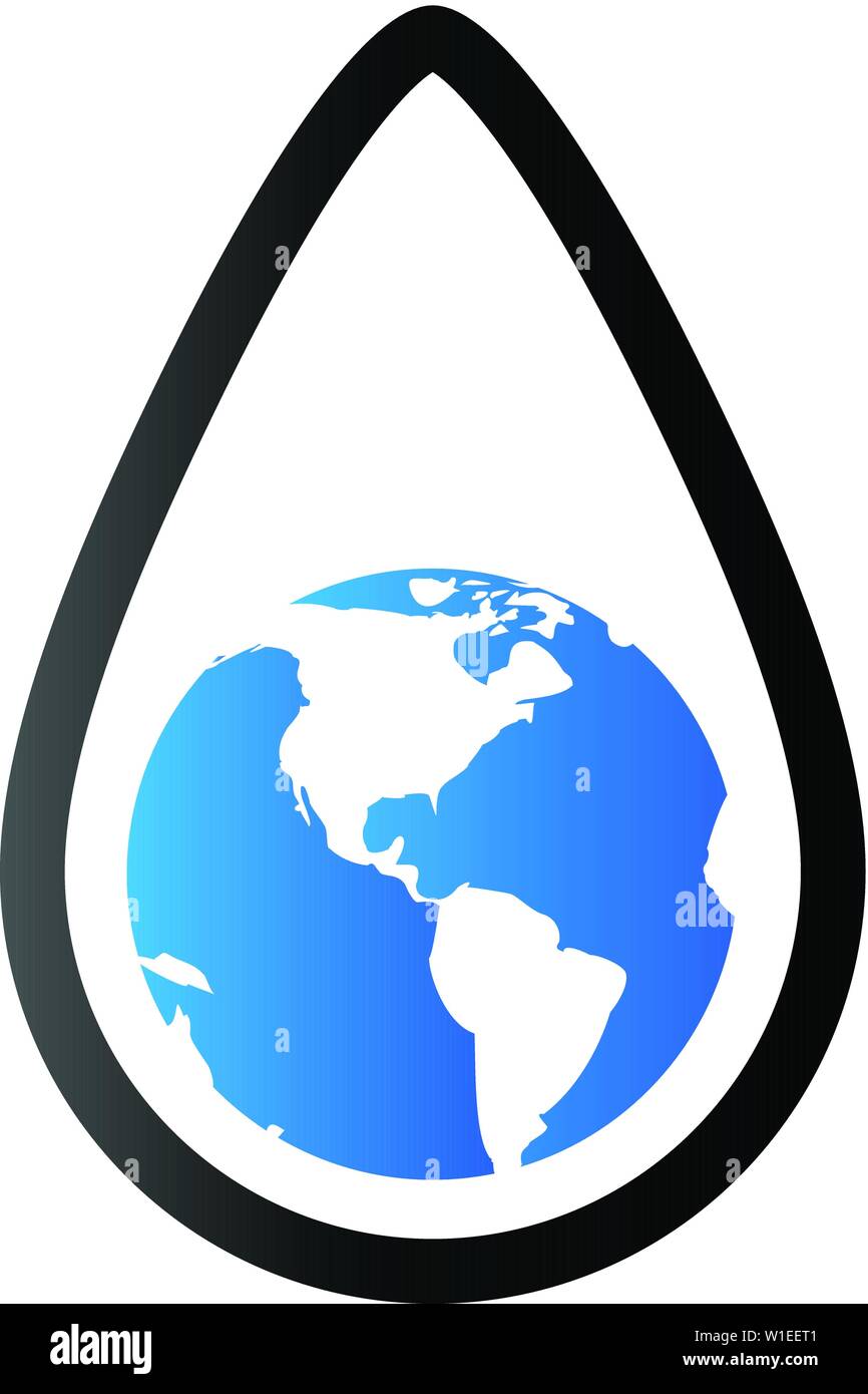 Earth water drop icon in duo tone color. Climate change conservation ...