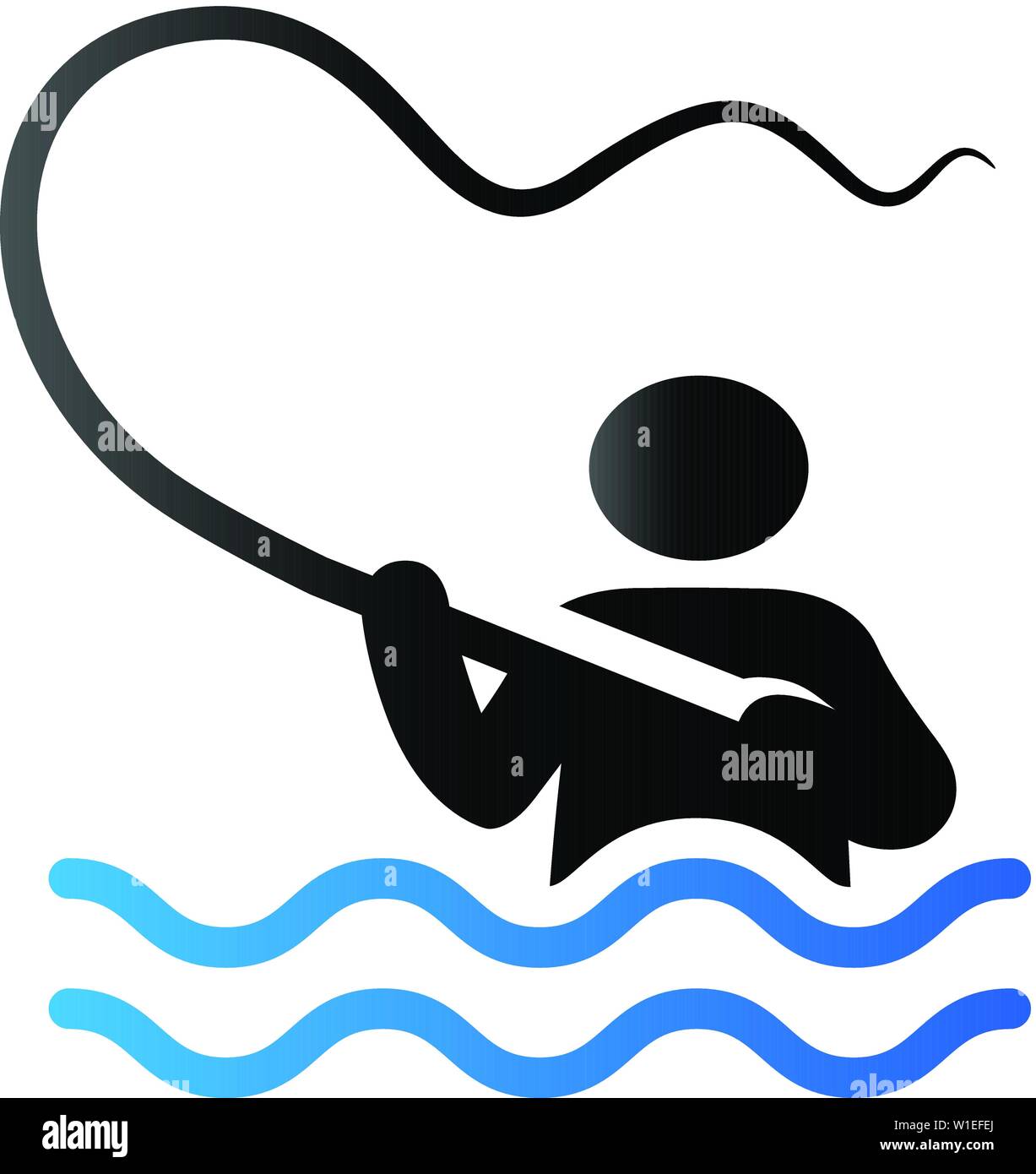 Two men fishing in the sea Stock Vector Images - Alamy