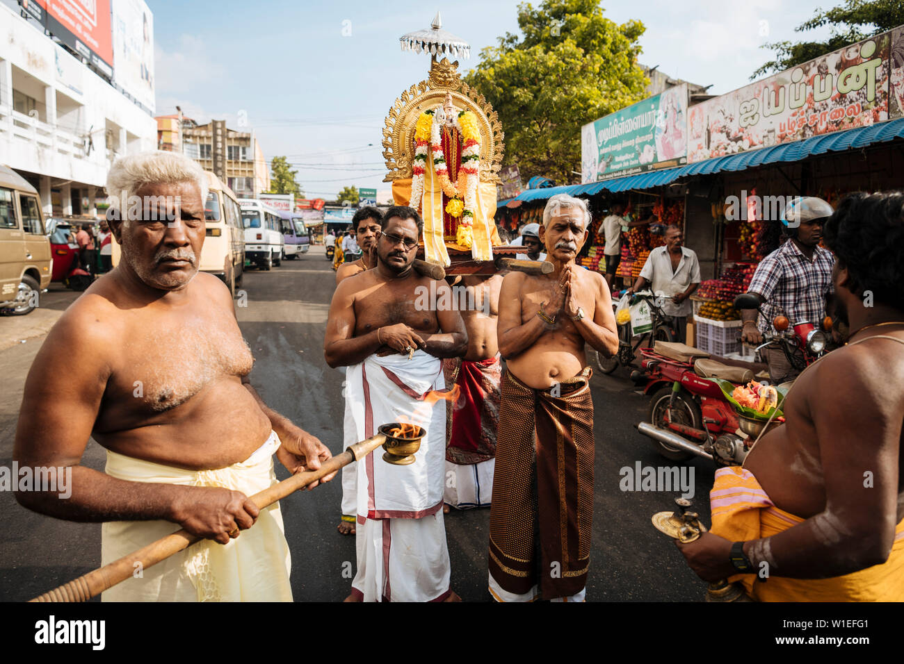 Morning Puja Ceremony at Vairavar Kovil Hindu Temple, Jaffna, Northern ...