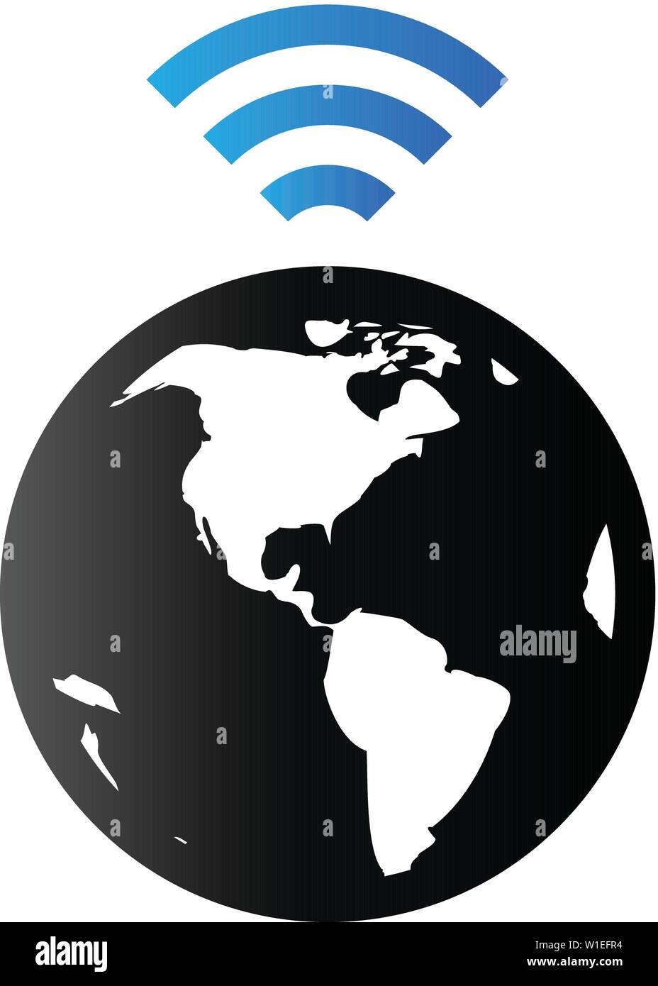 Wireless world icon in duo tone color. Internet communication ...