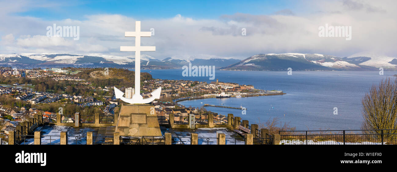 Free French Memorial, Lyle Hill, Greenock, River Clyde, Scotland ...