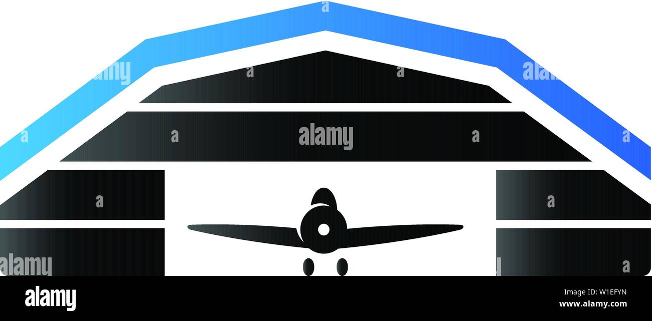 Airplane hangar icon in duo tone color. Aviation maintenance building ...