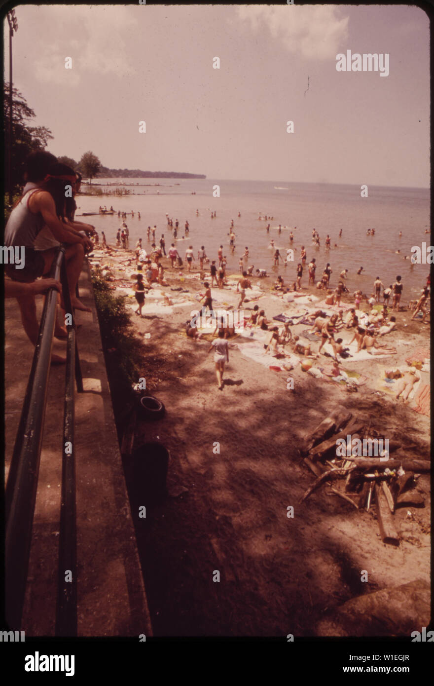 HUNTINGTON BEACH ON LAKE ERIE. HIGH WATERS AND UNCONTROLLED EROSION ARE ...
