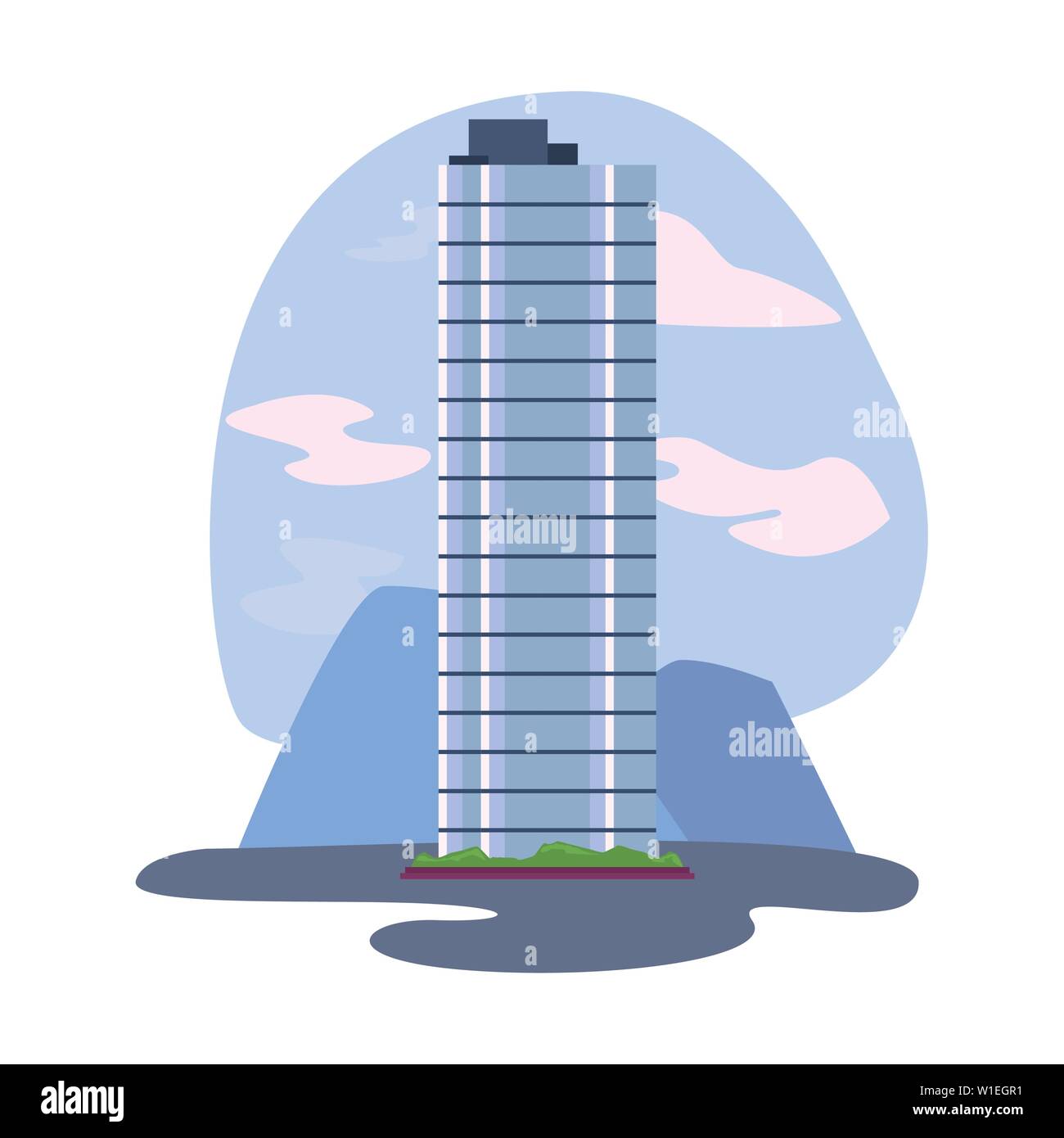 futuristic building urban tower icon vector illustration Stock Vector ...