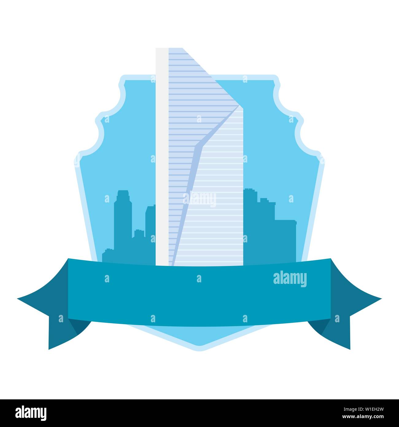 futuristic building urban tower emblem vector illustration Stock Vector ...