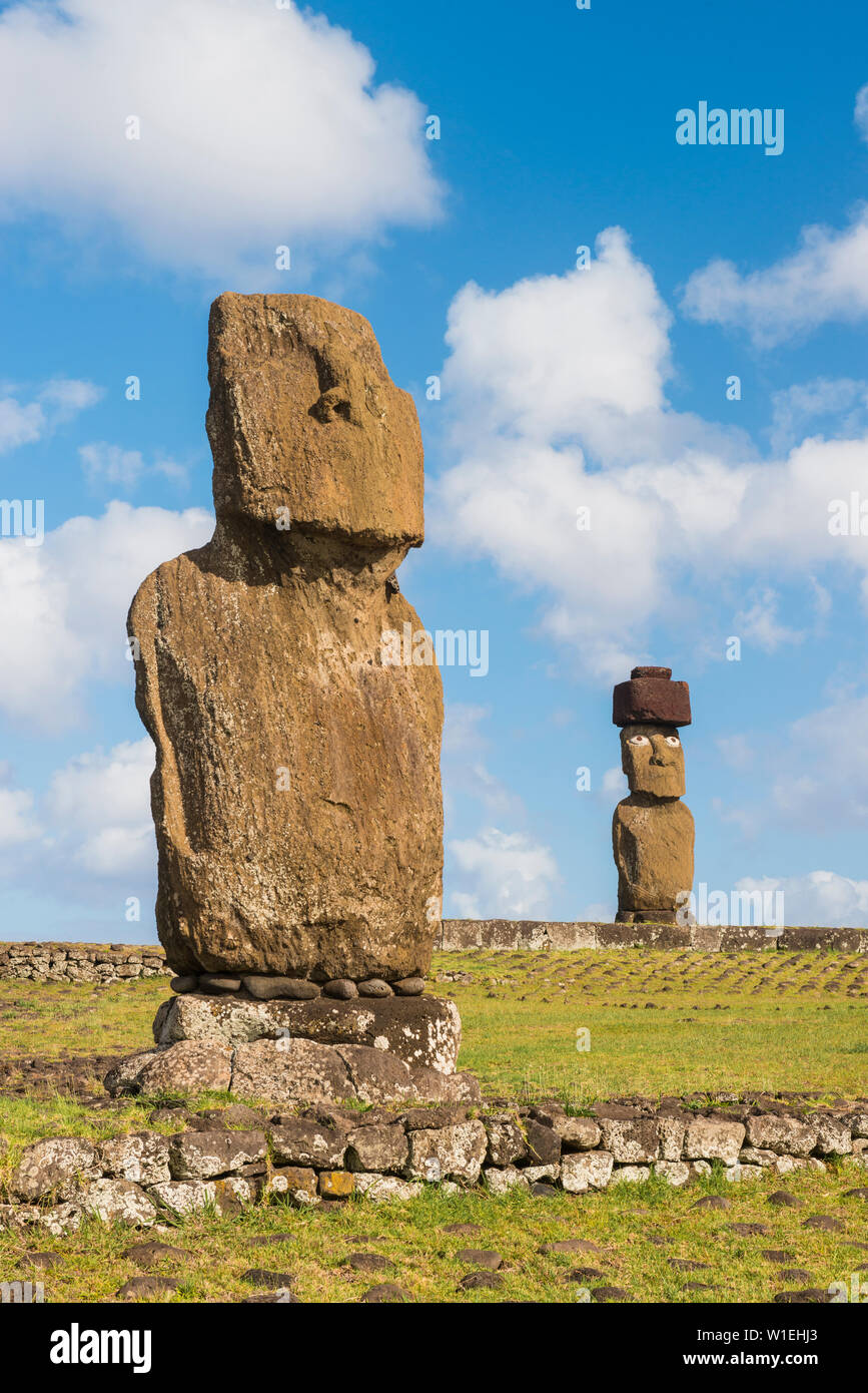 Moai heads of Easter Island, Rapa Nui National Park, UNESCO World ...