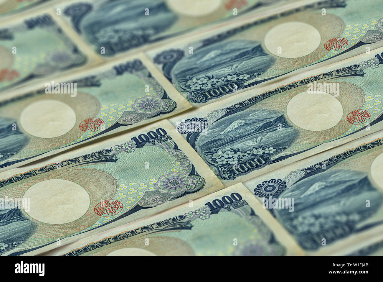 Money of Japan. One thousand japanese yen banknotes. Financial ...