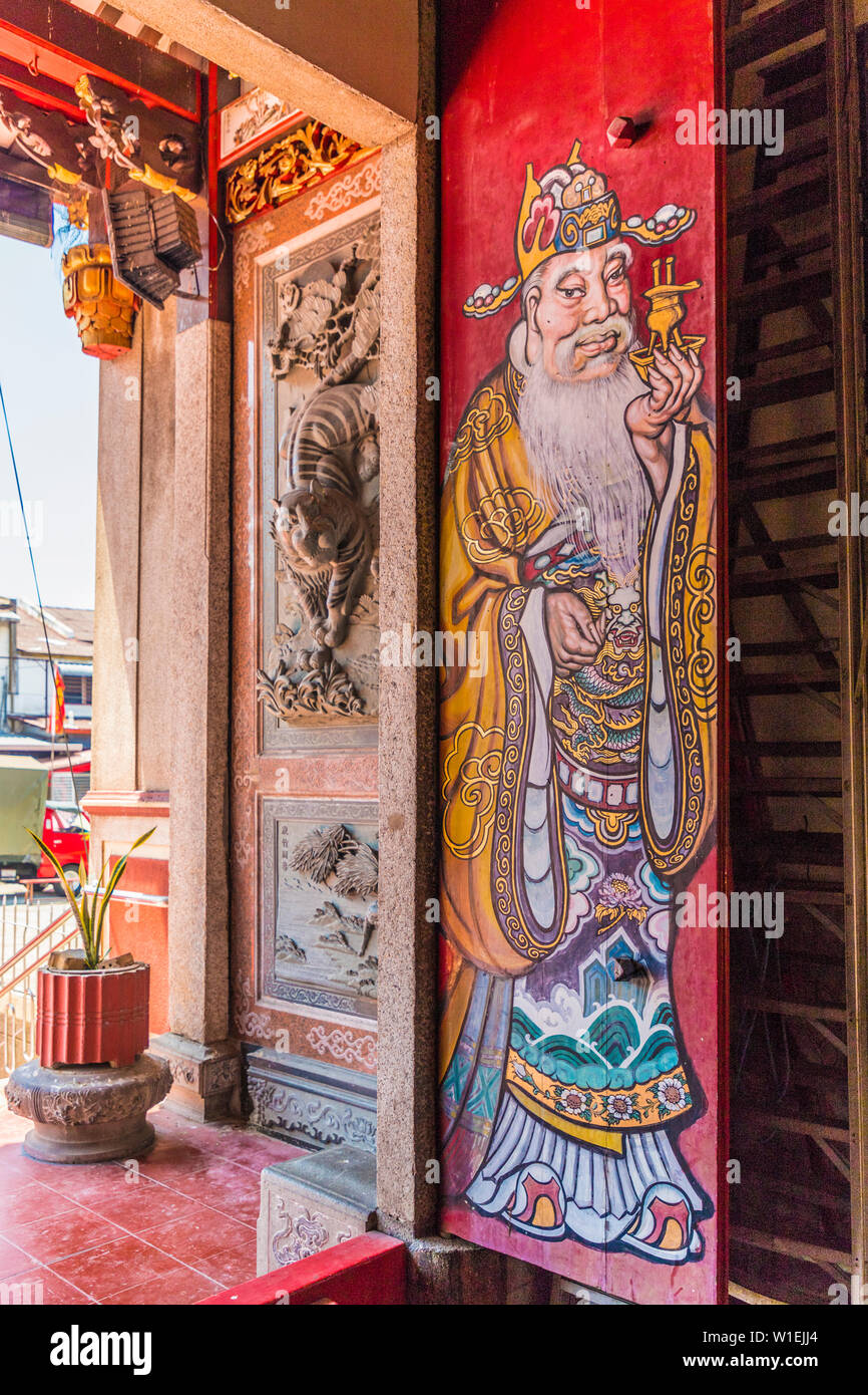 An ornate colourful door at Eng Chuan Tong Tan Kongsi clan house in ...