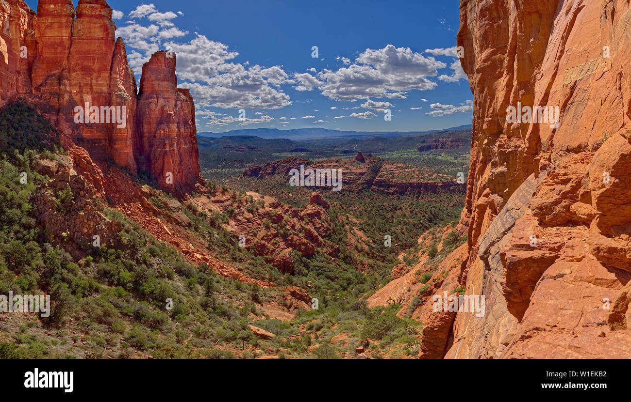 Southwestern view from a cliff in the saddle area of Cathedral Rock ...