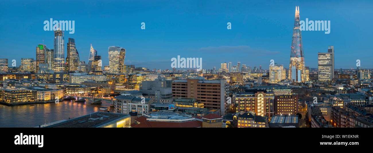 Panorama of the City of London and The Shard, London, England, United ...