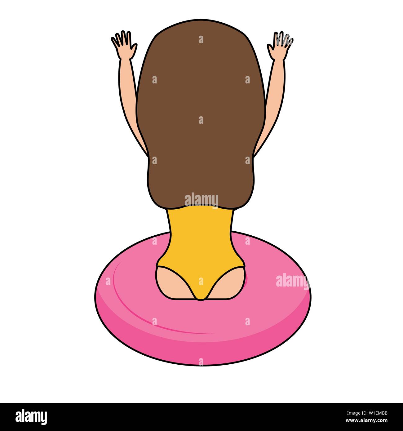 Woman beach sunbathing back Stock Vector Images - Alamy