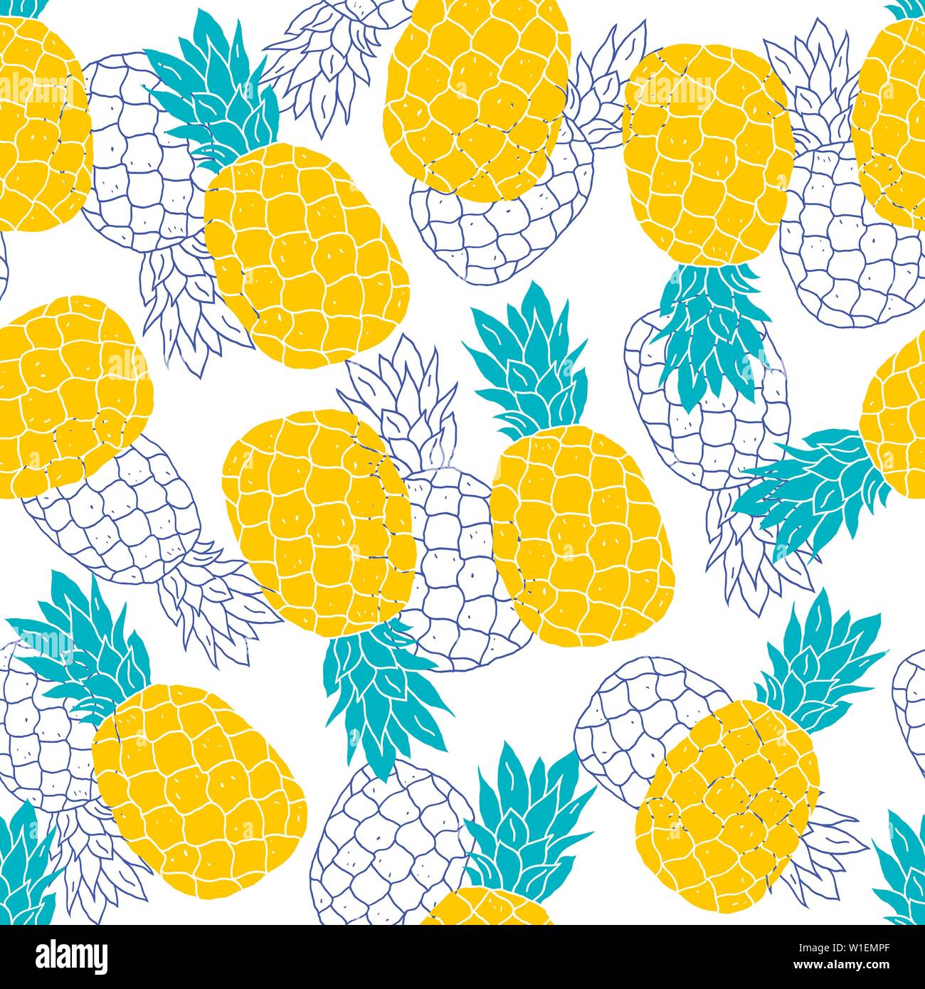 Tropical pineapples on white Stock Vector Images - Alamy