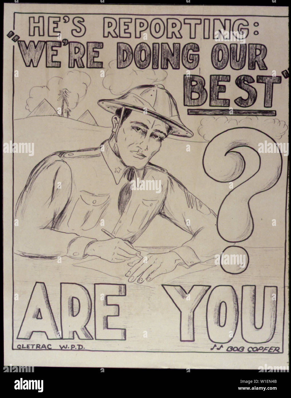 He's Reporting: We're Doing Our Best Are You Stock Photo - Alamy