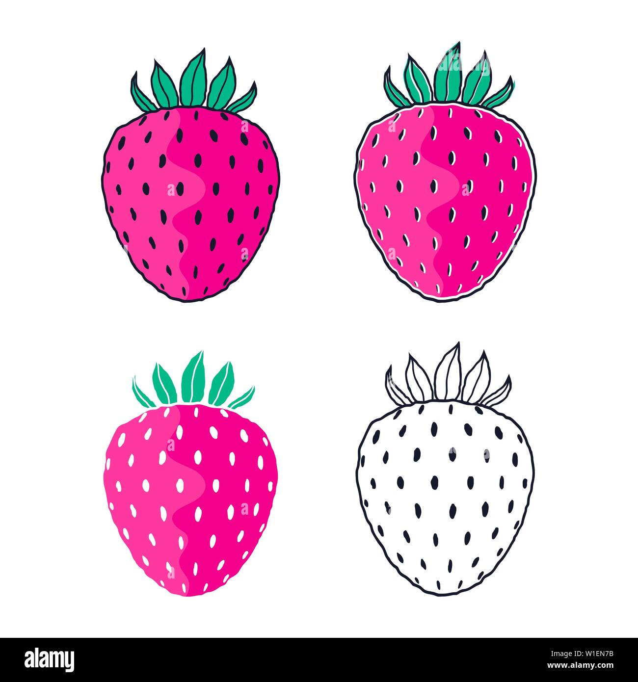 strawberries on white background Stock Vector Image & Art - Alamy