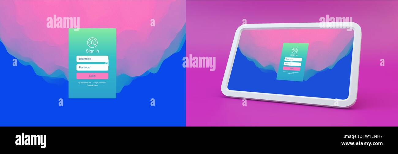 Login User Interface Modern Screen Design For Mobile App And Web Design Gradient Background