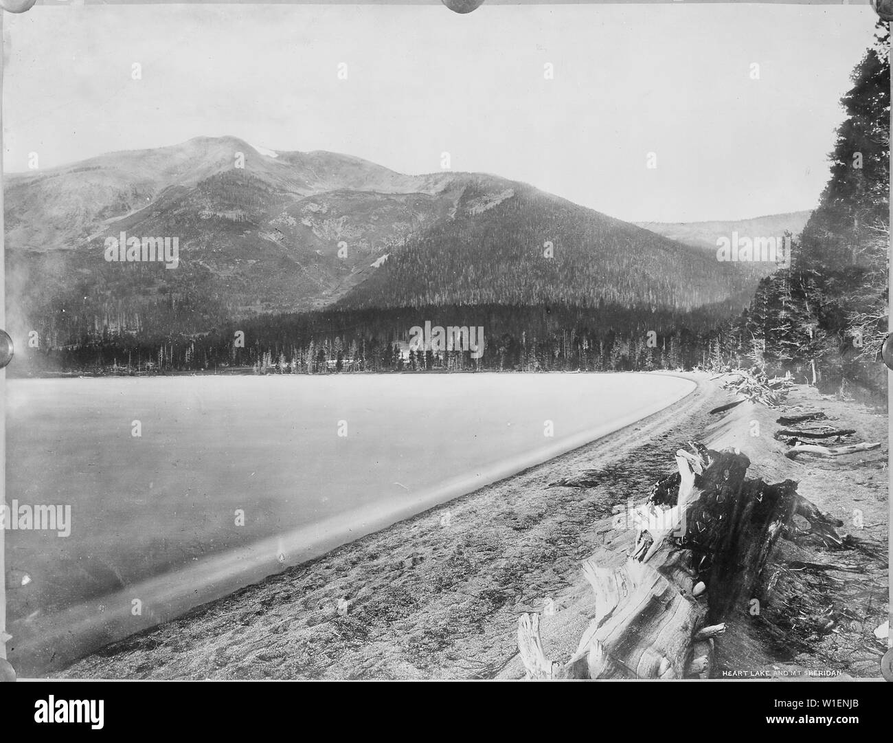 Heart Lake and Mount Sheridan. Yellowstone National Park Stock Photo ...