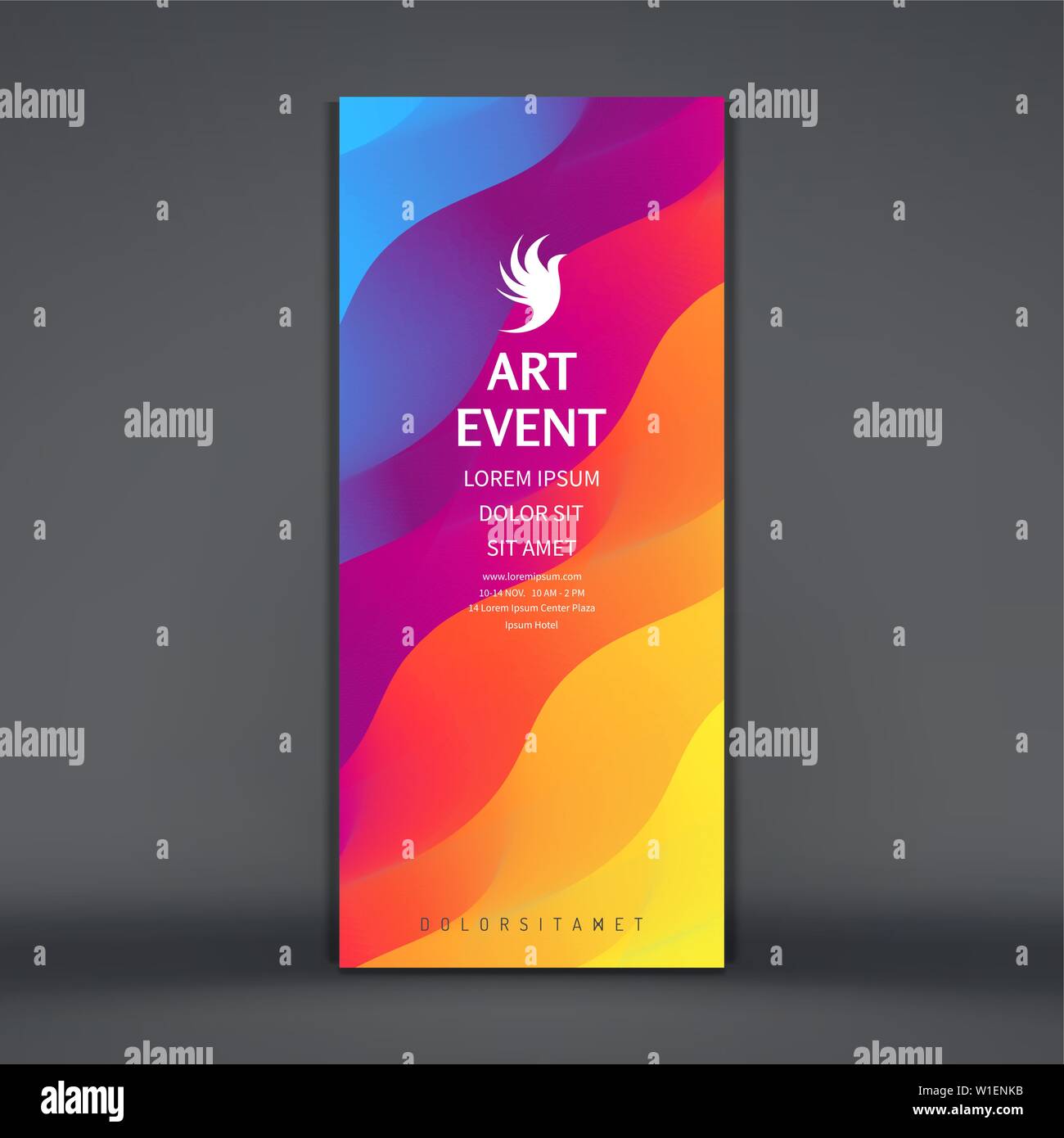 Art event invitation template. Abstract background with dynamic effect ...