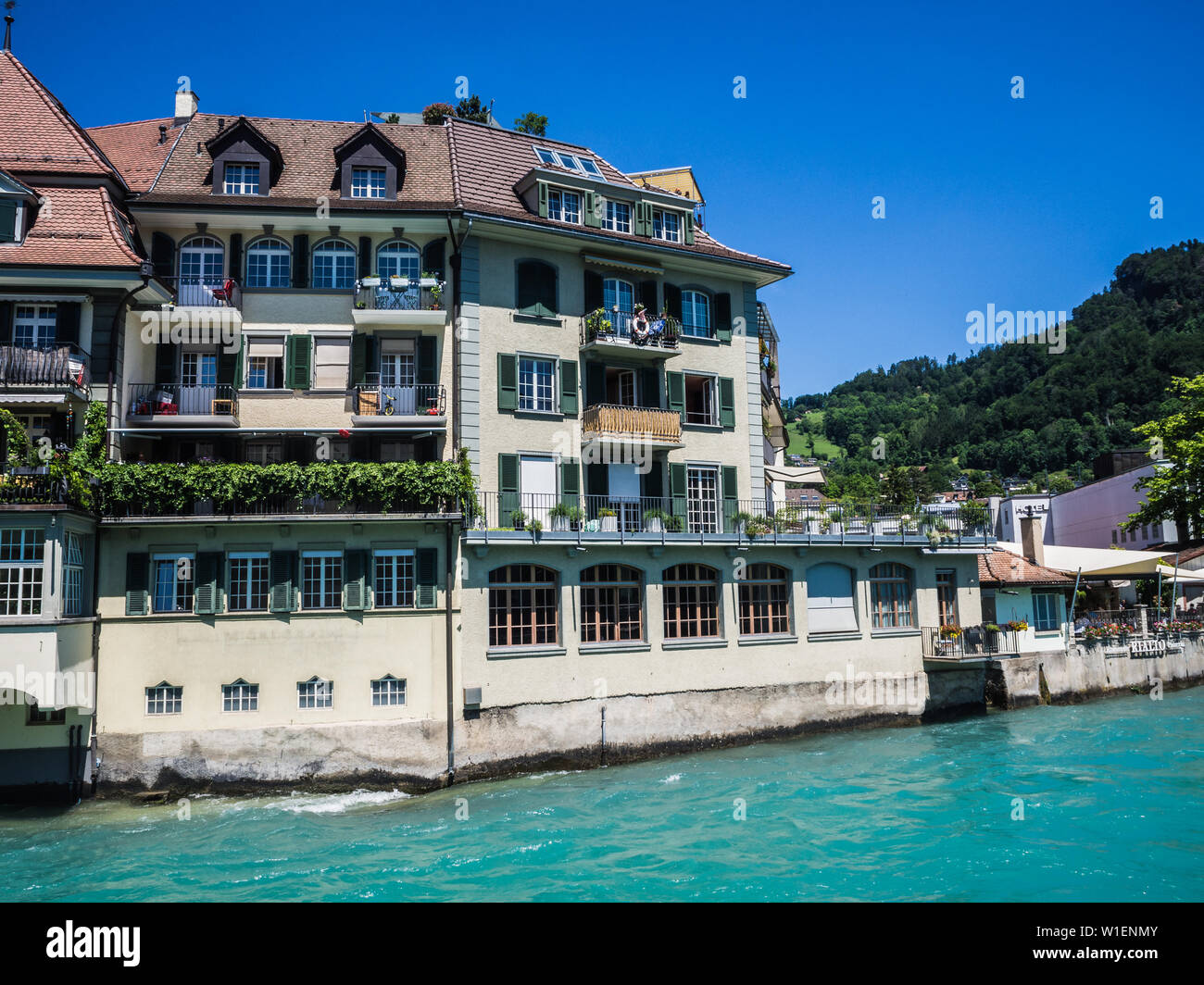 Hotel on lake Thun, Switzerland Stock Photo - Alamy