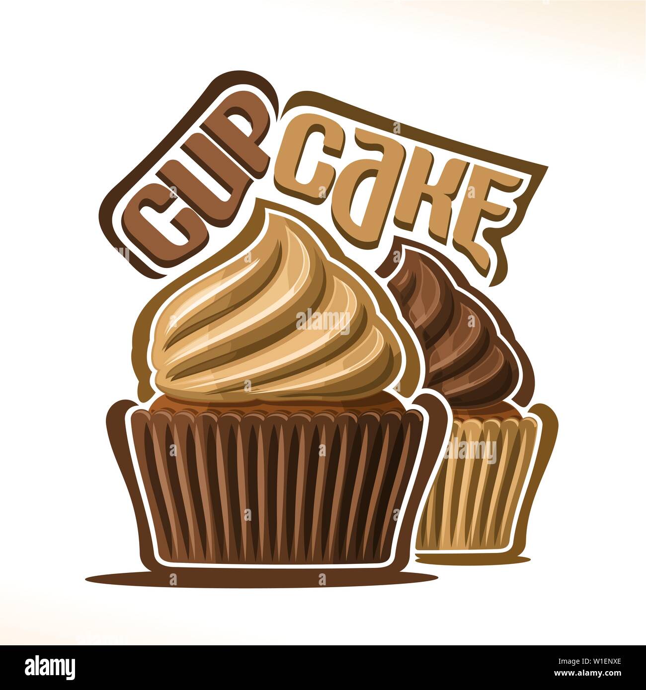 Chocolate cupcake sweet whipped Stock Vector Images - Alamy