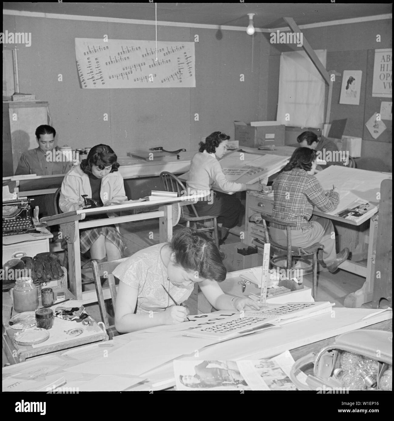 Heart Mountain Relocation Center, Heart Mountain, Wyoming. Artists at ...