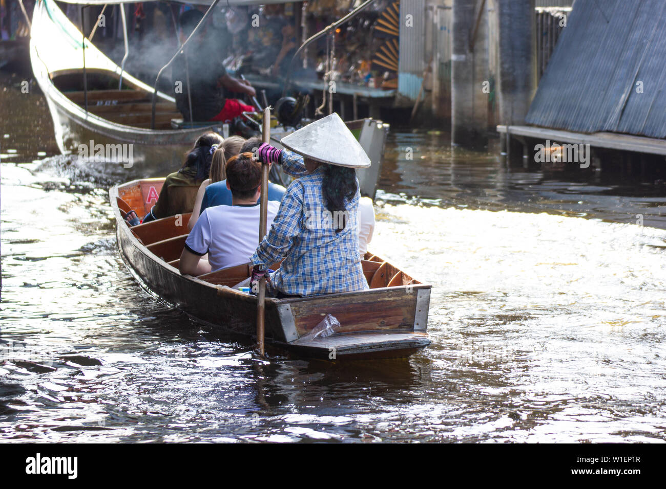 Damnoen Saduak Floating Market, Thailand:- May 18, 2019 :- This is a ...