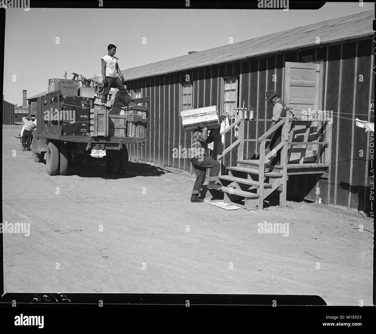 Heart Mountain Relocation Center, Heart Mountain, Wyoming. Crates of ...