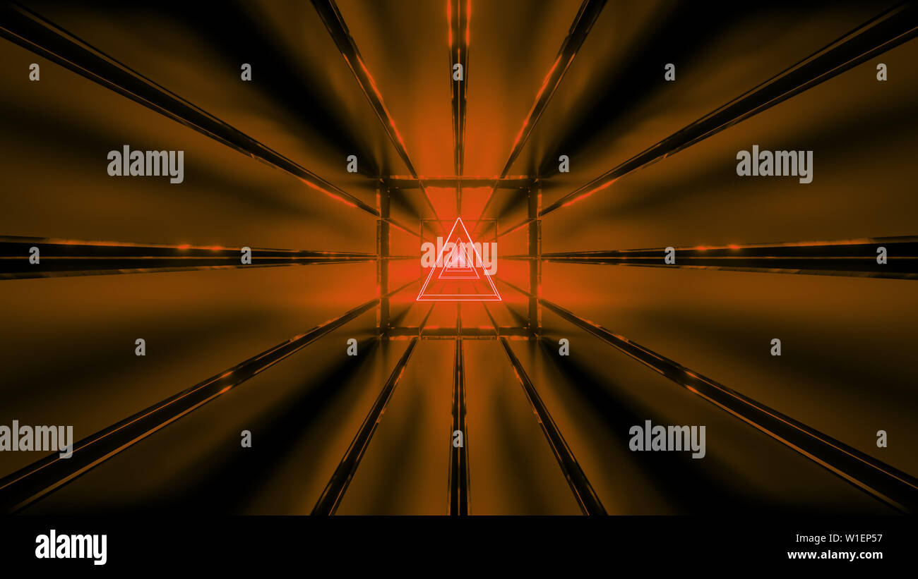 orange wireframe with tunnel background wallpaper 3d render Stock Photo ...