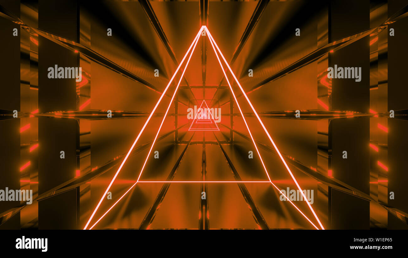 orange wireframe with tunnel background wallpaper 3d render Stock Photo ...