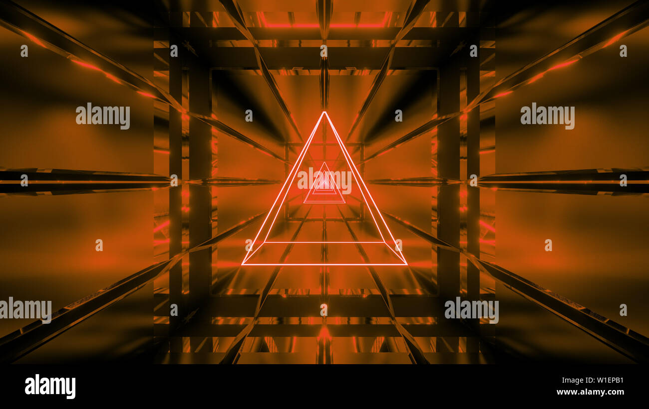 orange wireframe with tunnel background wallpaper 3d render Stock Photo ...