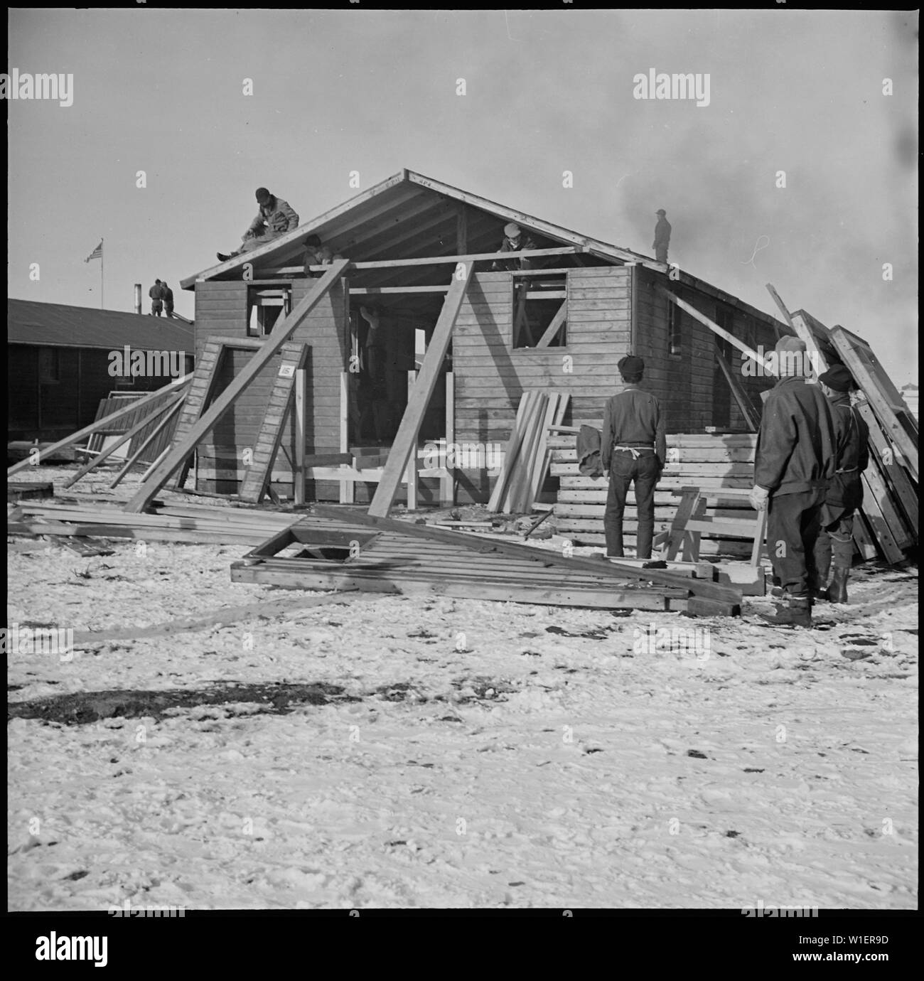 Heart Mountain Relocation Center, Heart Mountain, Wyoming. Workmen ...