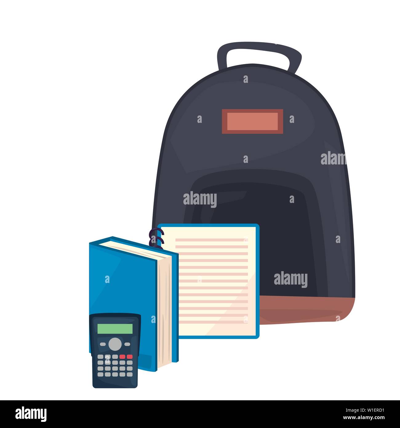 backpack notebook book calculator back to school vector illustration ...