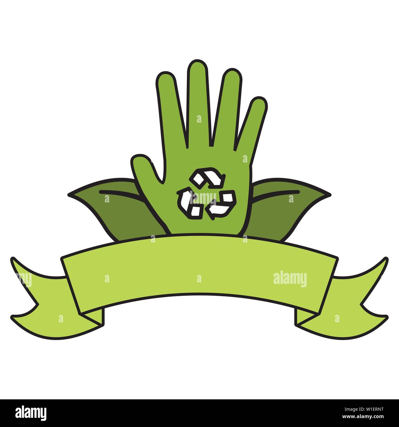 hand recycle symbol eco friendly environment vector illustration Stock ...