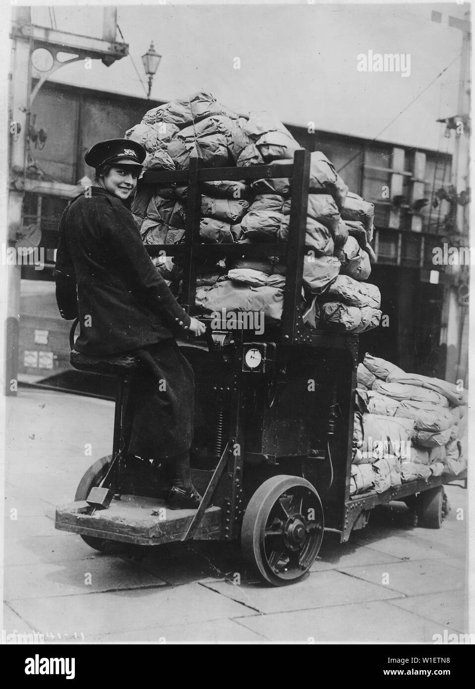 Historical. Women's work, railway workers. Railsdok Parcel Truck ...