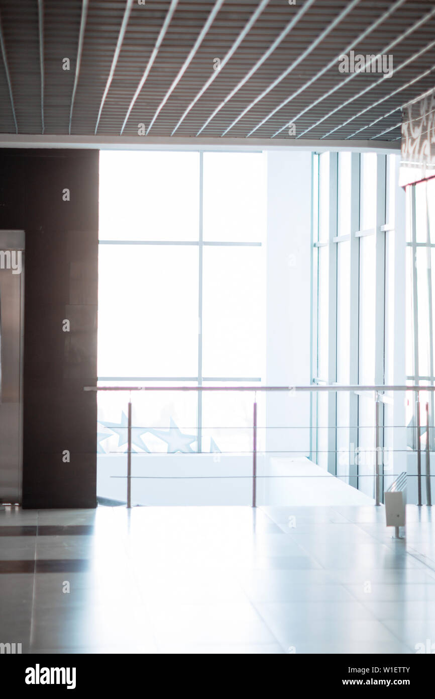 empty lobby in a modern city building. photo with copy space Stock ...