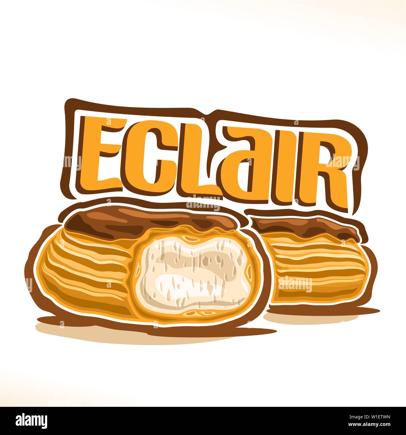 Vanilla eclair Stock Vector Images - Alamy