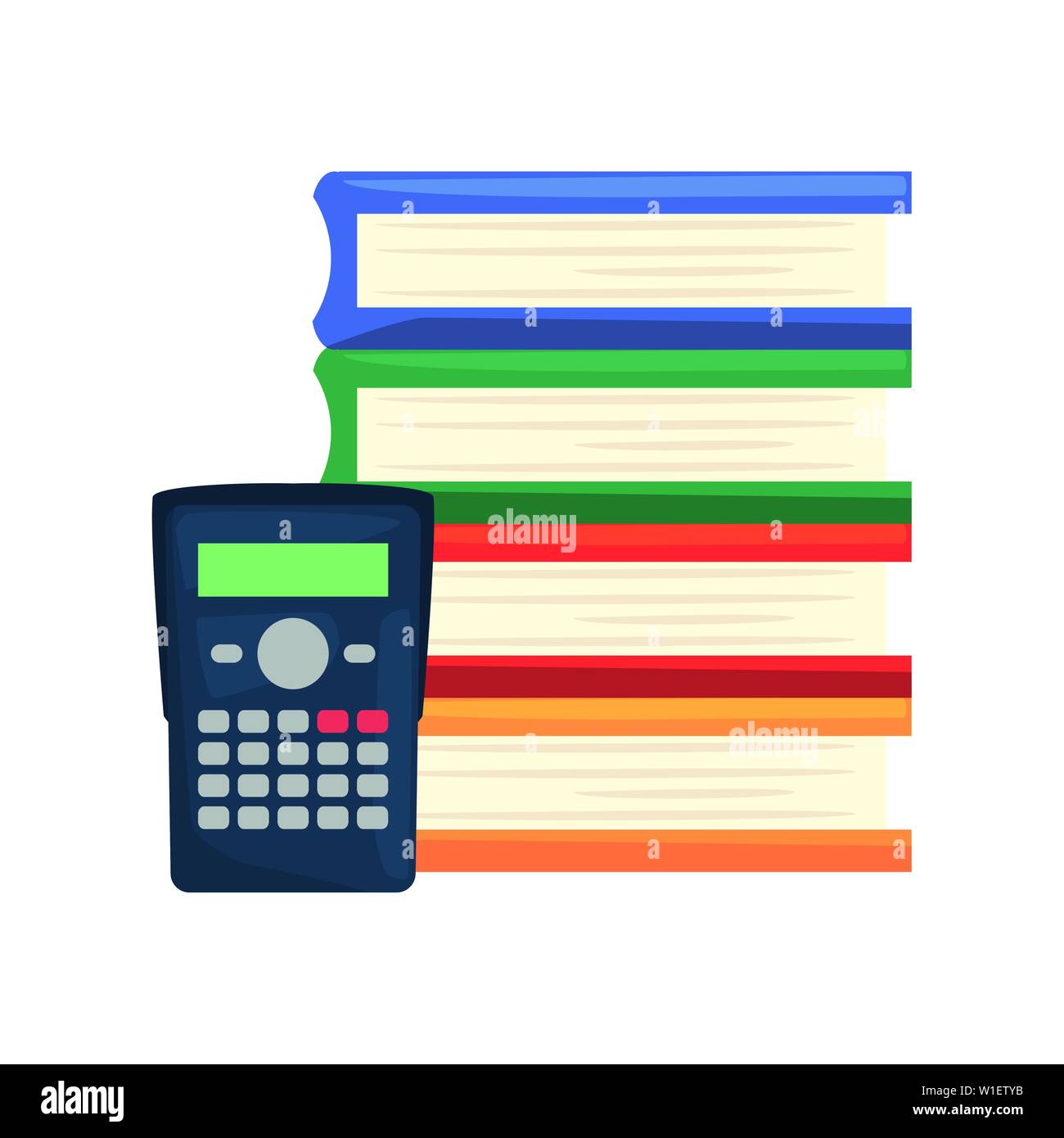 calculator book stacked back to school vector illustration Stock Vector ...