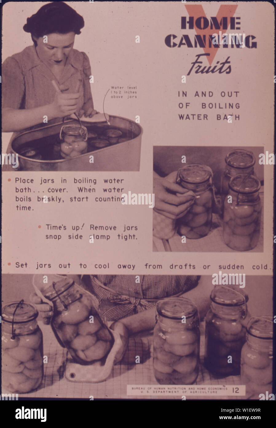 Home Canning In And Out Of Boiling Water Bath Stock Photo - Alamy