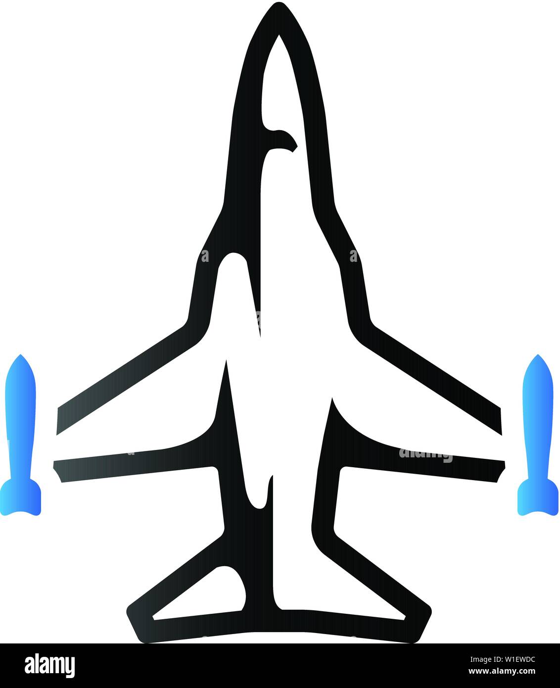 Fighter jet icon in duo tone color. Aircraft military attack Stock ...