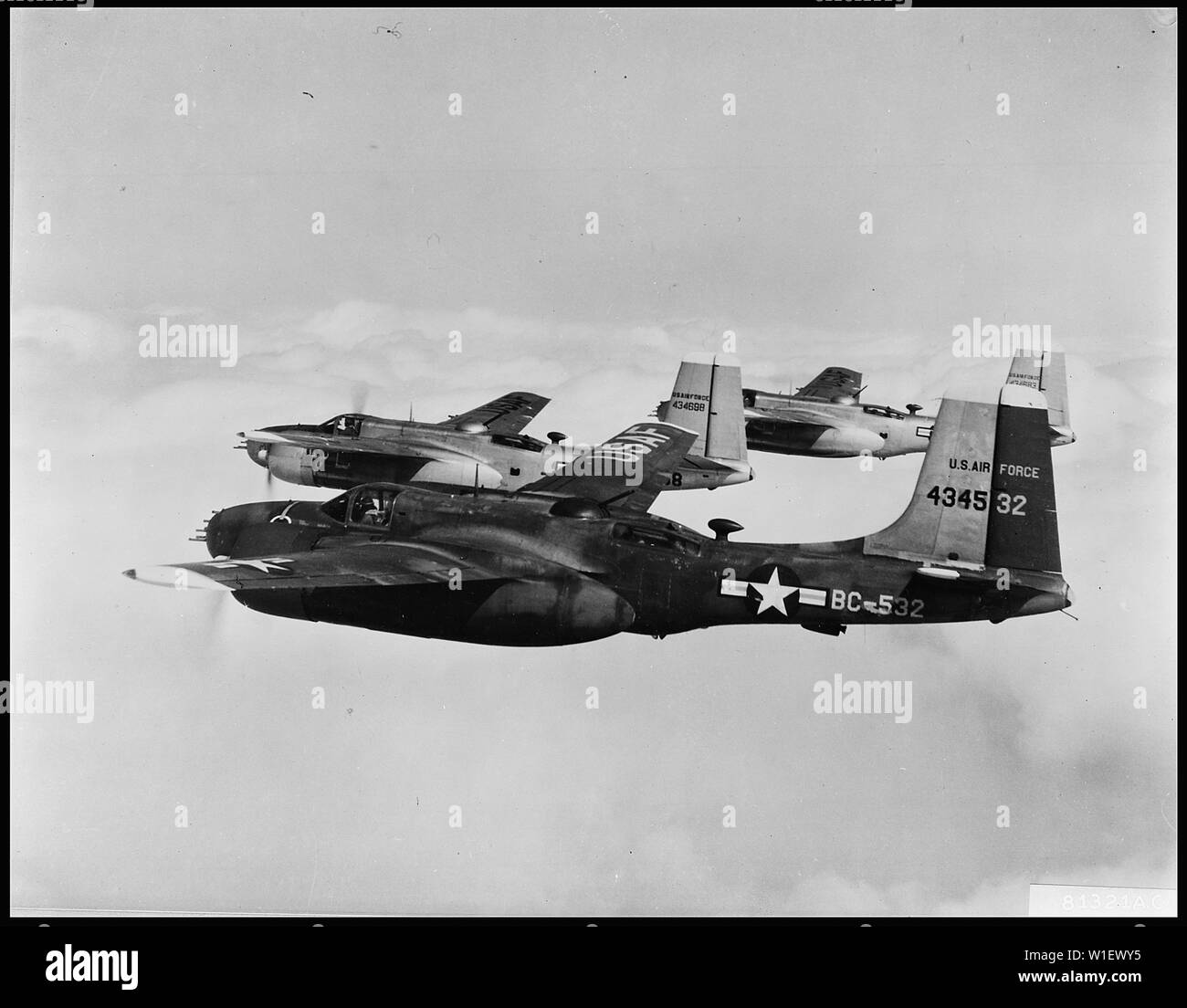 Homeward Bound-A tight formation of B-26 Invader light bombers of the ...