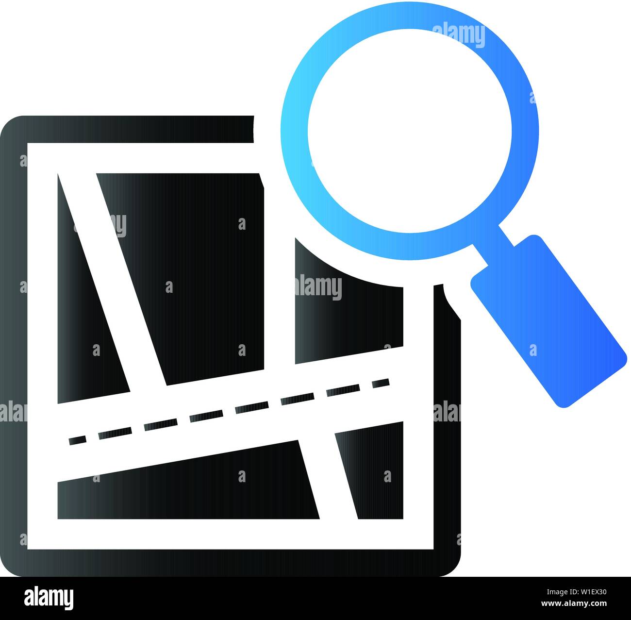 Road map icon with loupe in duo tone color Stock Vector Image & Art - Alamy