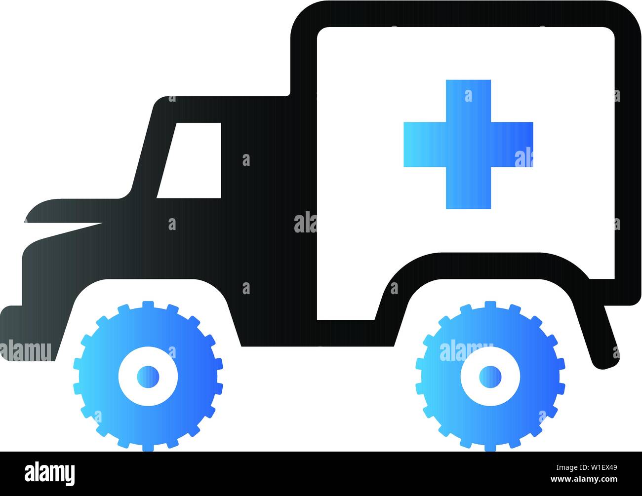 Military ambulance icon in duo tone color. Vintage truck vehicle Stock ...