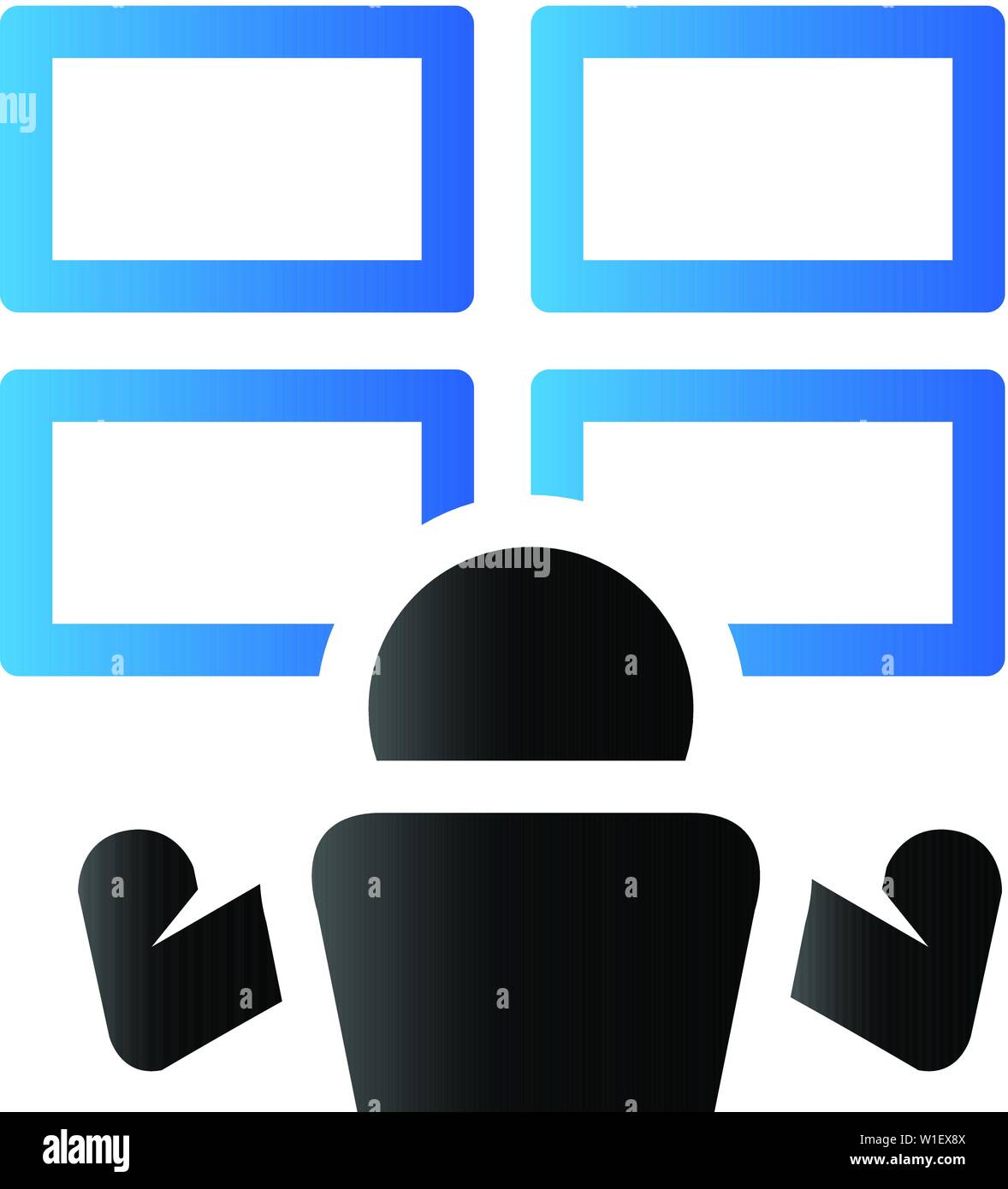 Surveillance room icon in duo tone color. Monitor CCTV protection Stock ...