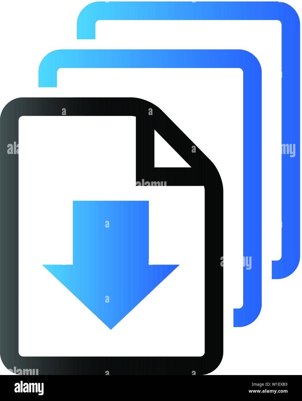 Multiple download arrow icon in duo tone color. File data retrieve ...
