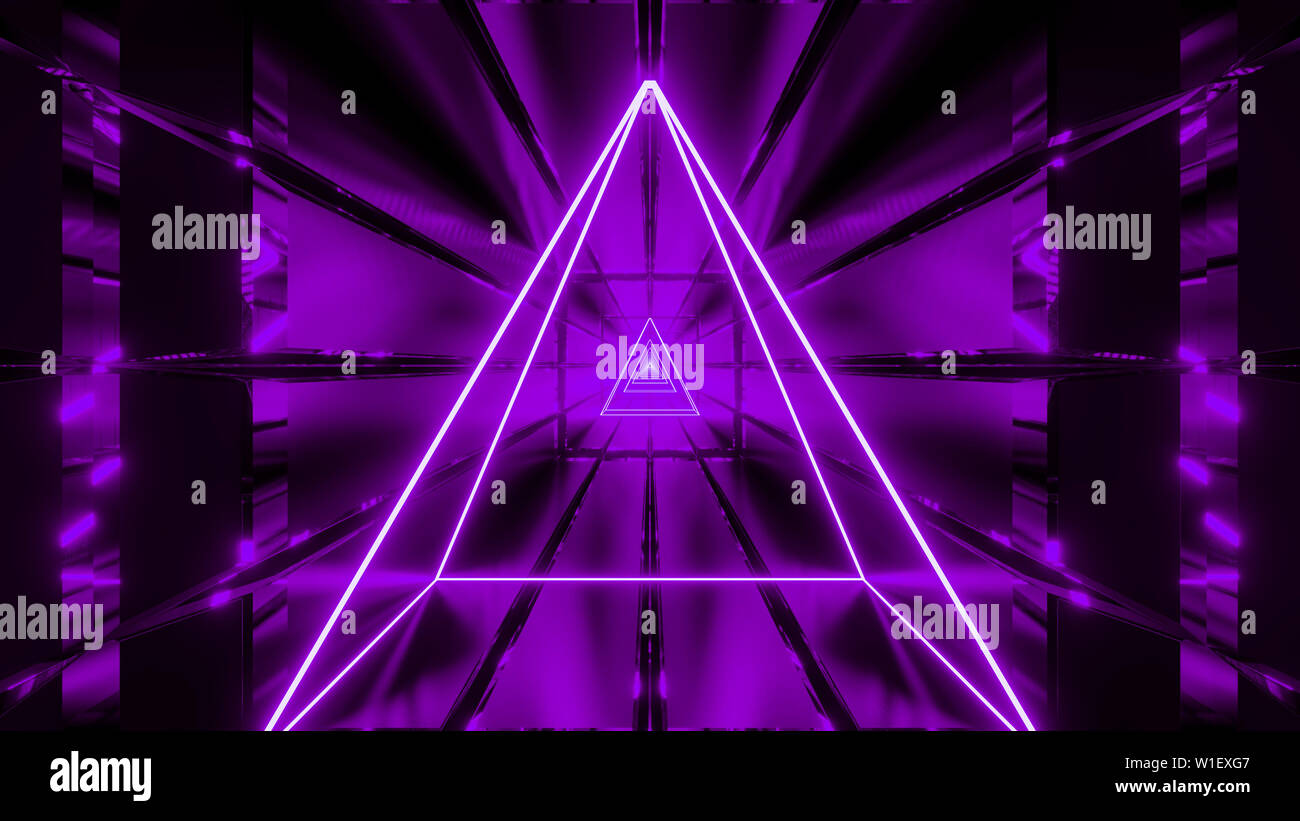 purple wireframe with tunnel background wallpaper 3d render Stock Photo ...