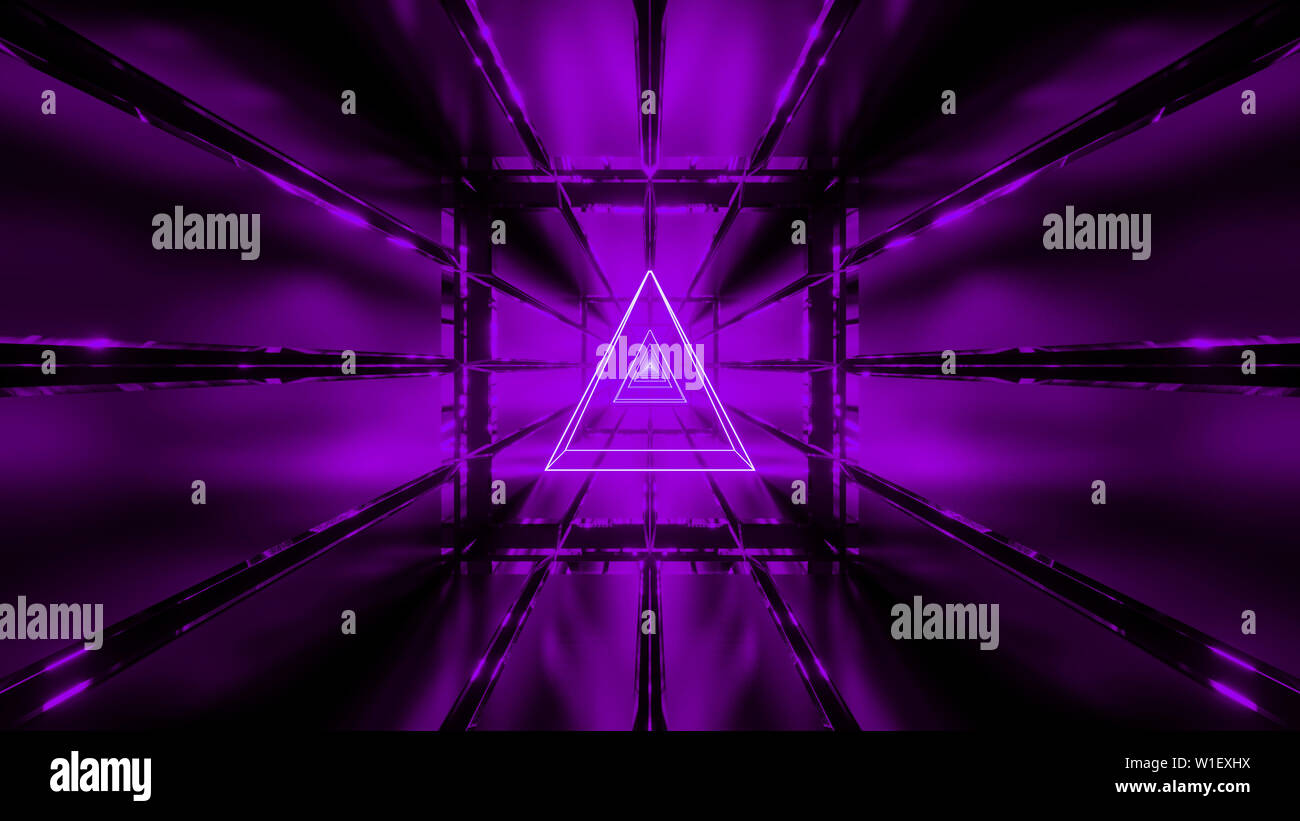 purple wireframe with tunnel background wallpaper 3d render Stock Photo ...