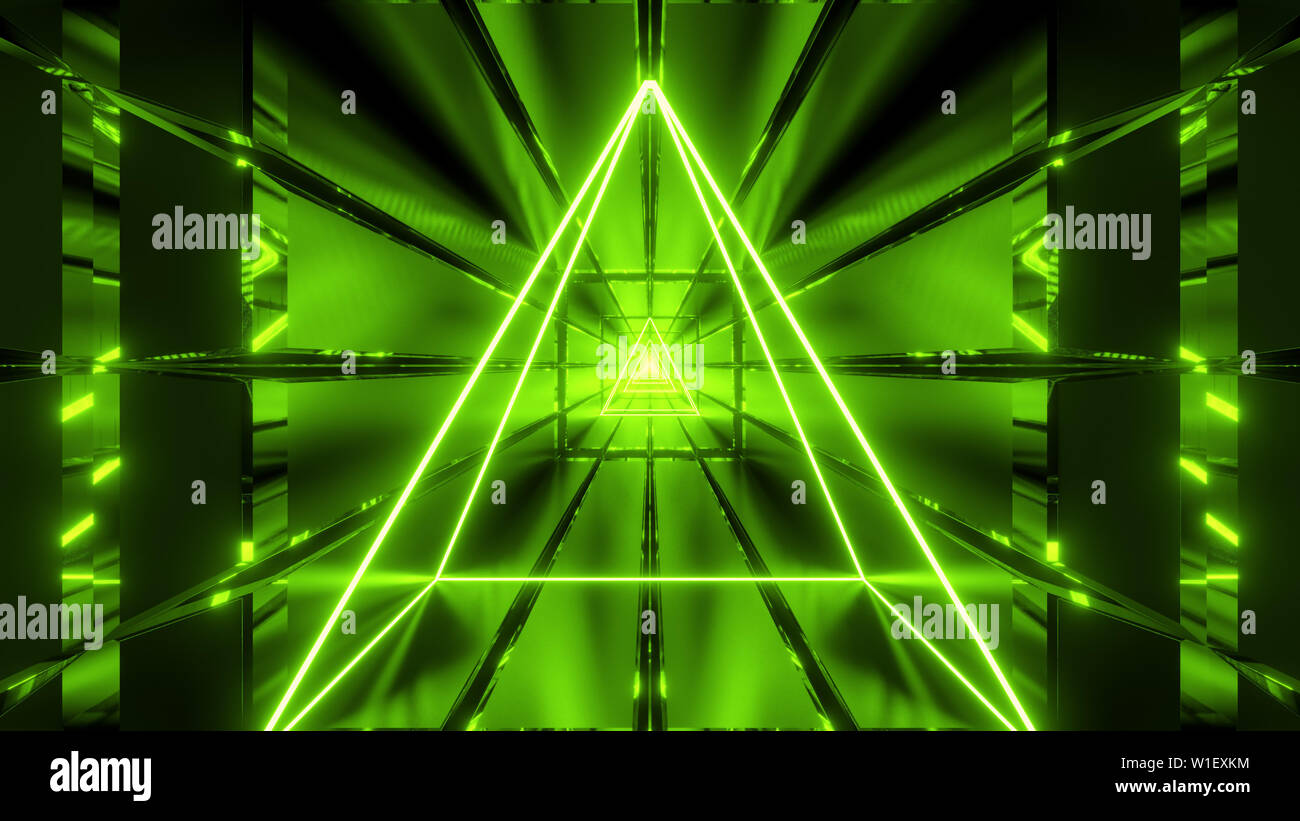 green wireframe with tunnel background wallpaper 3d render Stock Photo ...